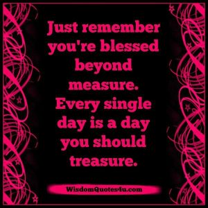 Every single day is a day you should treasure - Wisdom Quotes